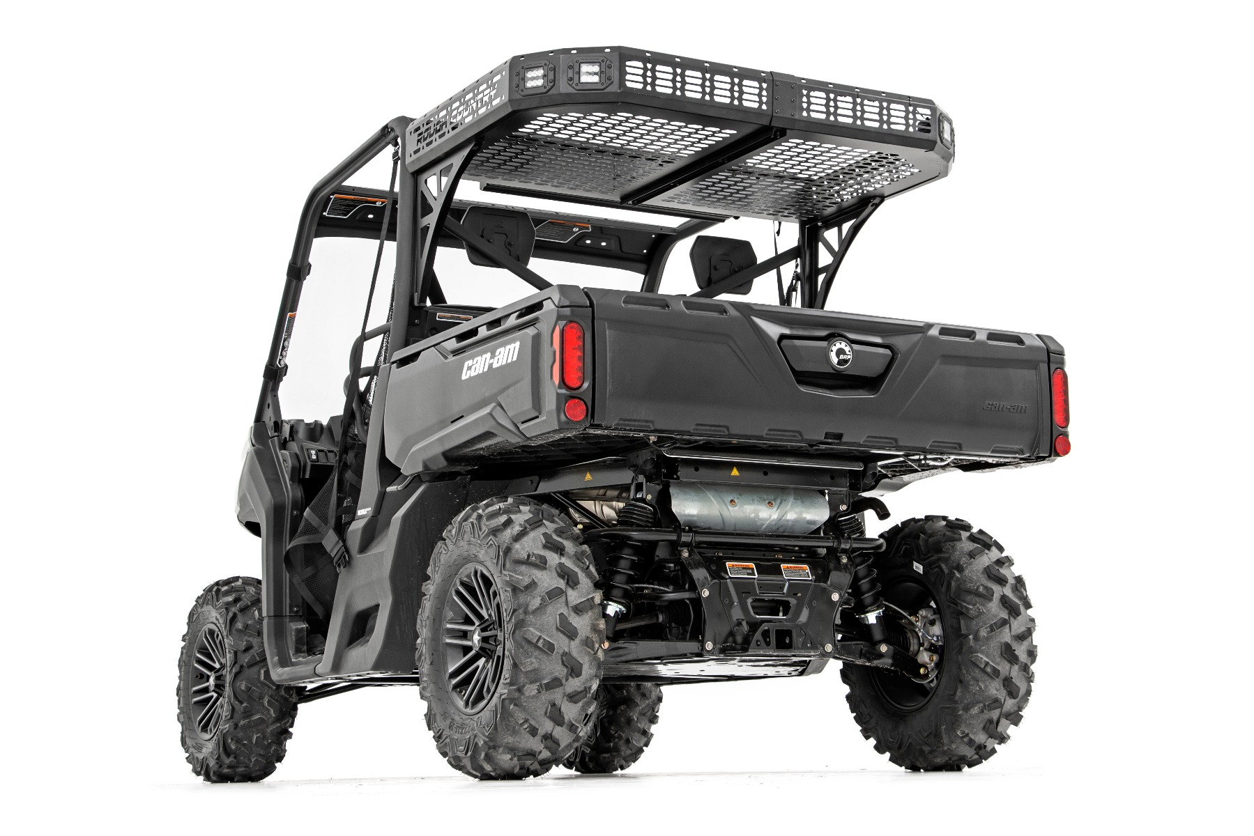 Can-Am Rear Cargo Rack w/ Cube Lights (17-20 Defender) Rough Country ...