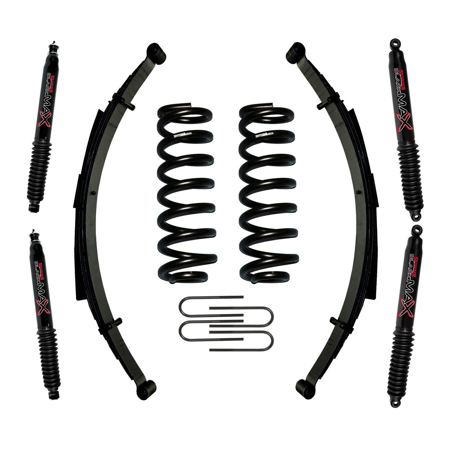 Suspension Lift Kit w/Shock Black MAX Shocks 6 Inch Lift Incl. Front ...